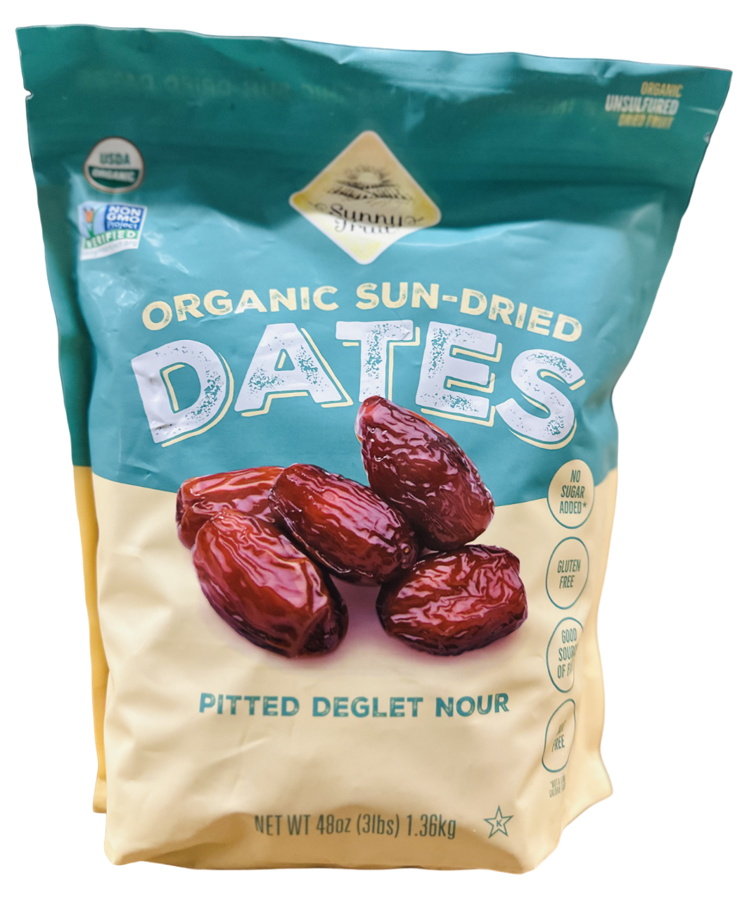 Sunny Fruit Organic Sun-Dried Pitted Deglet Nour Dates, 48 oz — Syessa