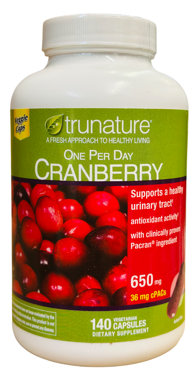 Trunature 140ct Pacran Cranberry, 650mg Vegetarian Capsules — Syessa