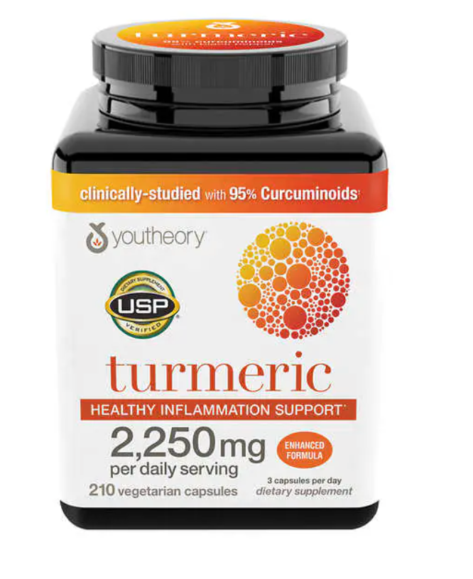 Turmeric 210 capsules ,Youtheory Extra Strength Formula 2,250 mg. — Syessa