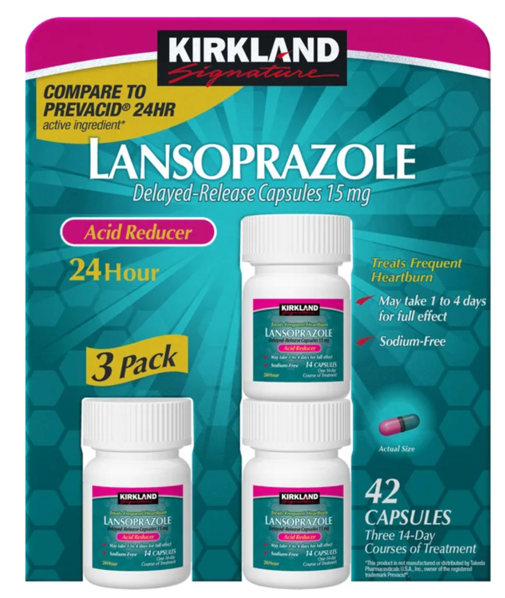 Kirkland Signature 42ct Lansoprazole 15 mg Capsules (OTC) – 3 Pack — Syessa