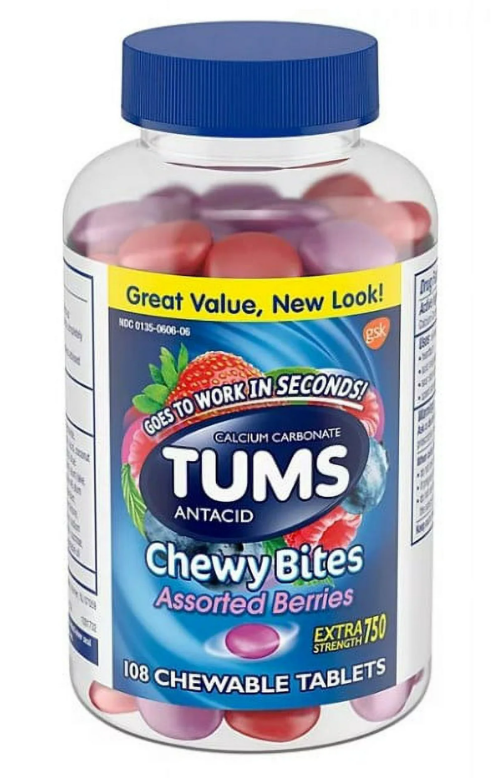 TUMS 108ct Chewy Bites Antacid Extra Strength Assorted Berries — Syessa