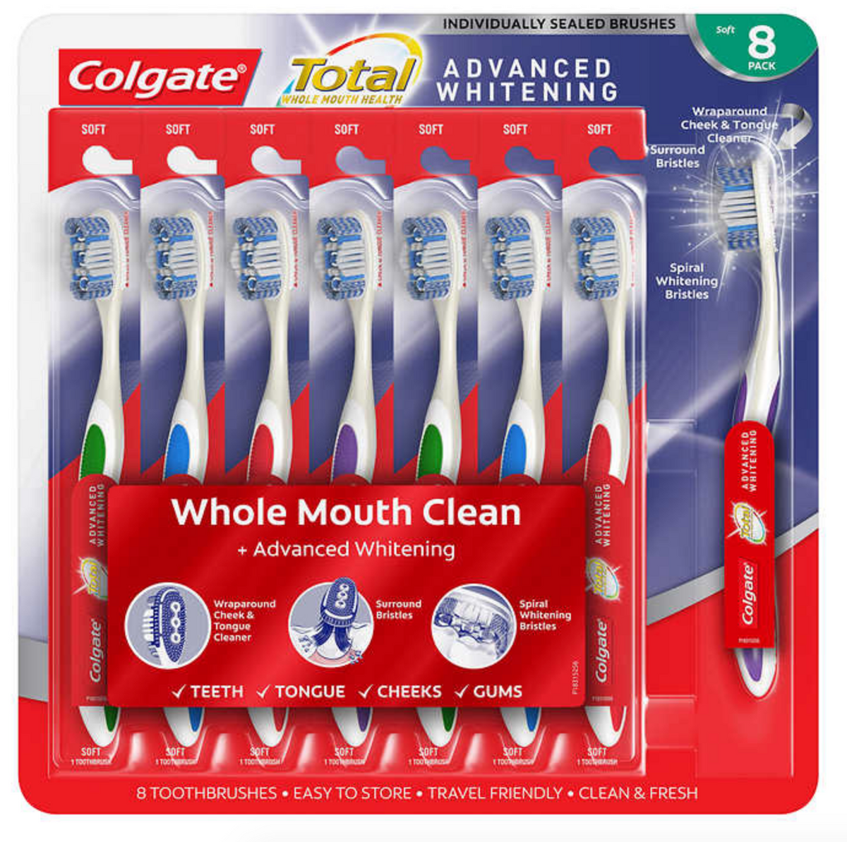 Colgate 8ct Total Advanced Whitening Soft Toothbrushes — Syessa