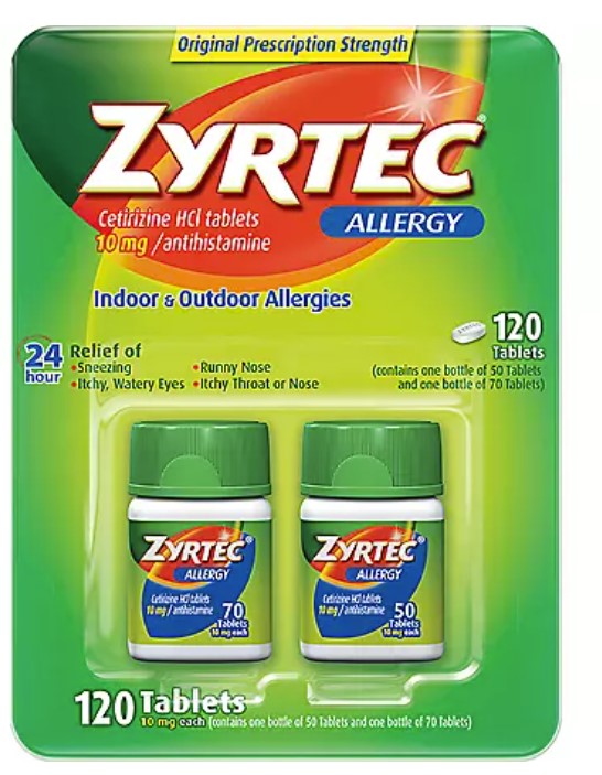 Zyrtec Tablets, 10 Mg (120 Count) — Syessa